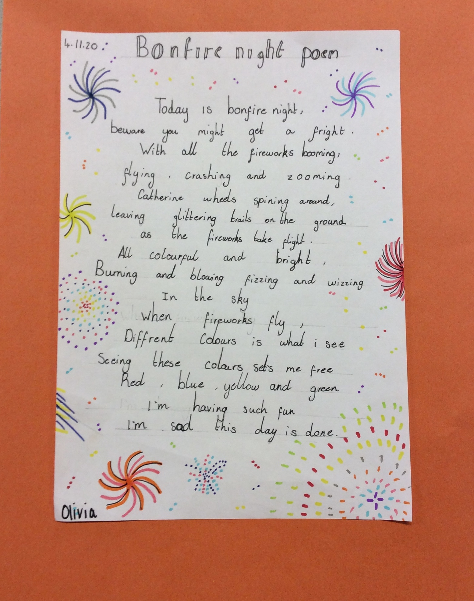 Primary 7 Room 18 – Bonfire Poems – Cornhill Primary School