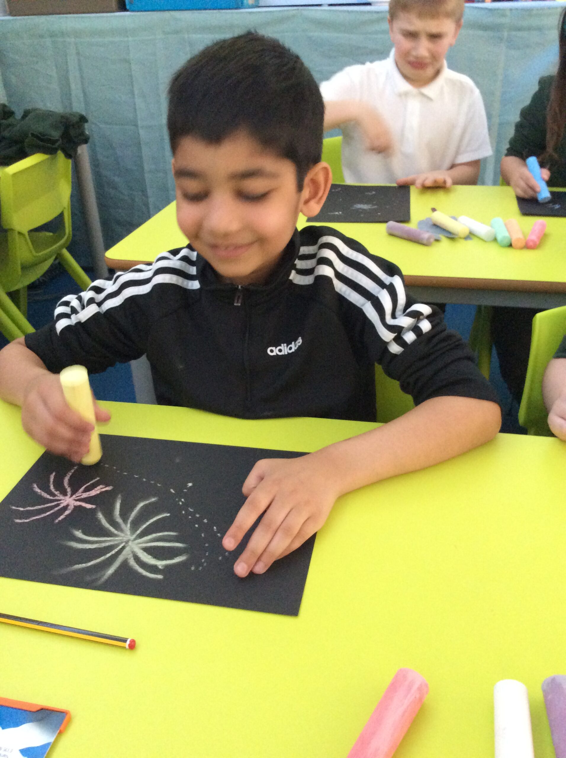 Bonfire Night – Chalk Art in Room 12 – Cornhill Primary School
