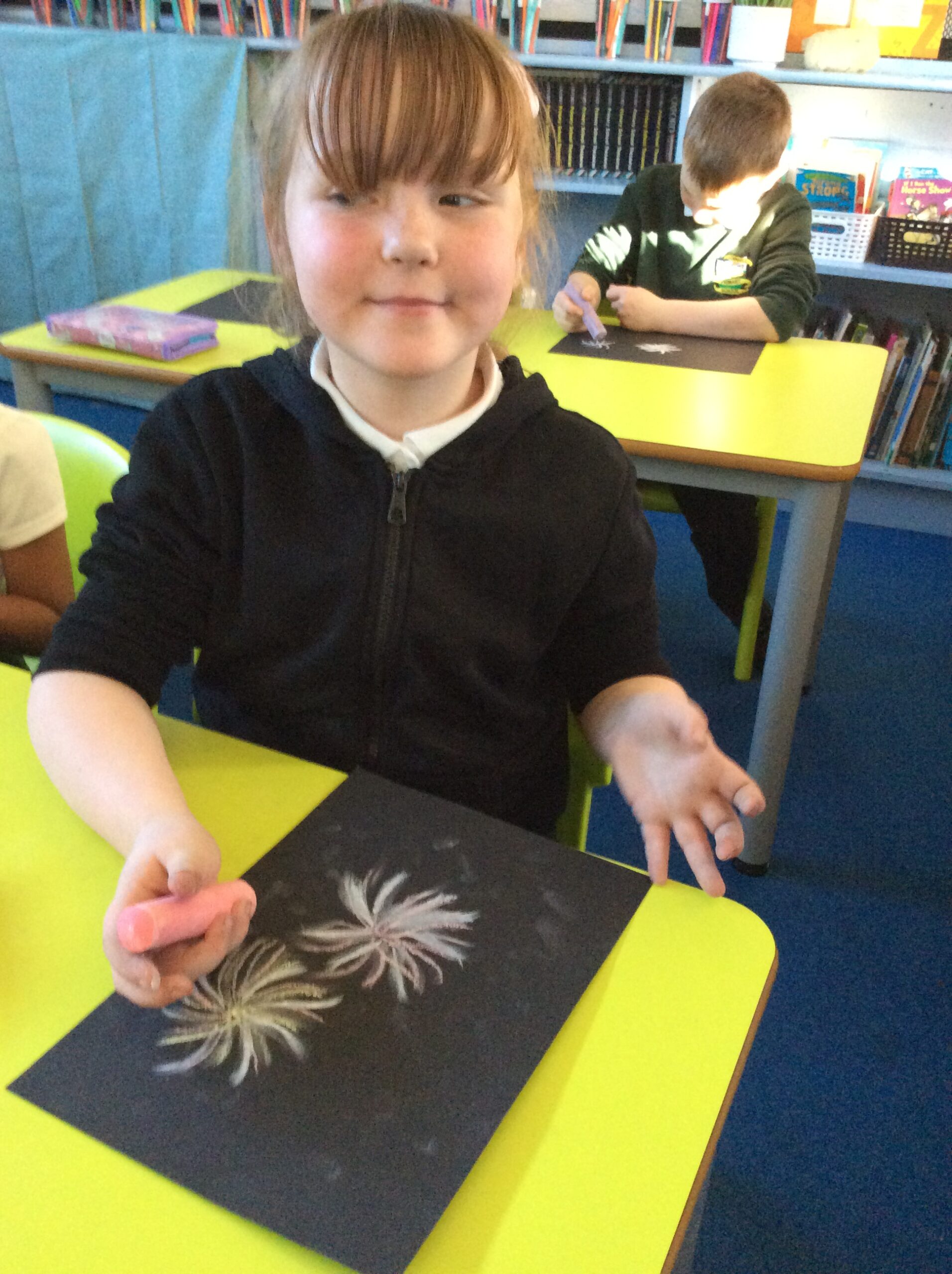 Bonfire Night – Chalk Art in Room 12 – Cornhill Primary School